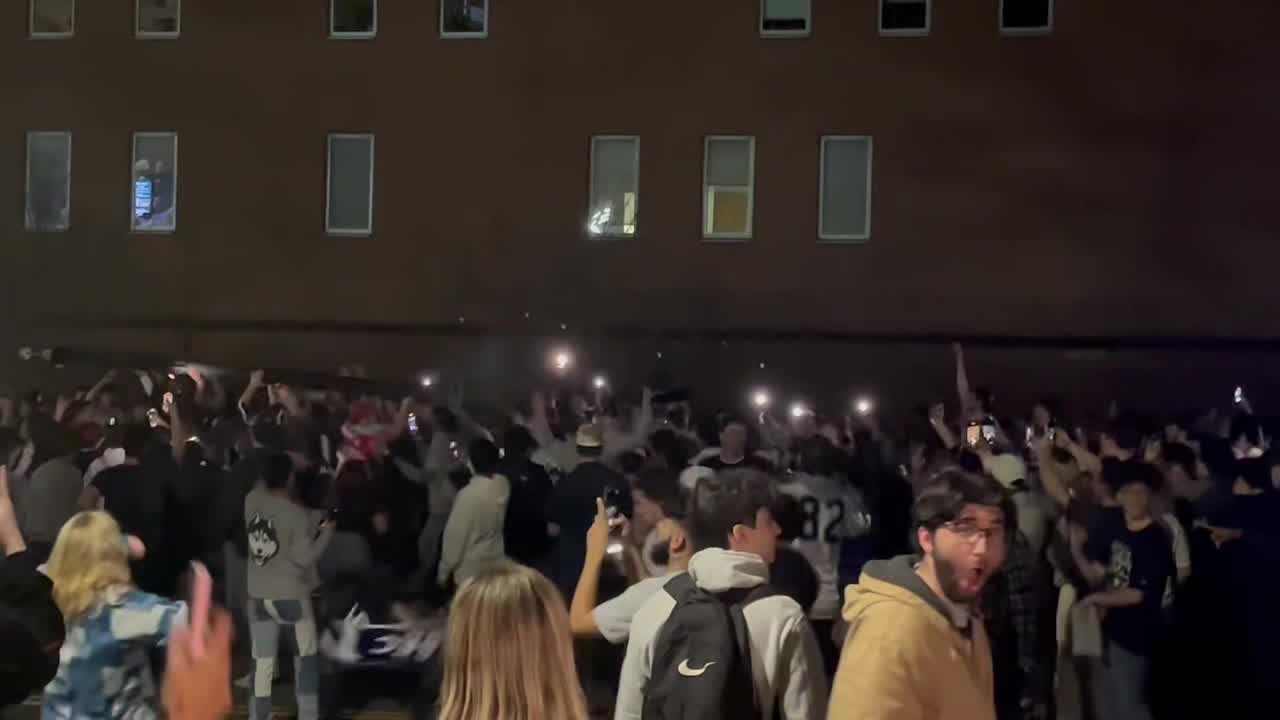 UConn fans take down street light – WKRN News 2