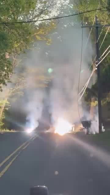 Video shows a power line on fire in Madison (Credit: Madison Police ...
