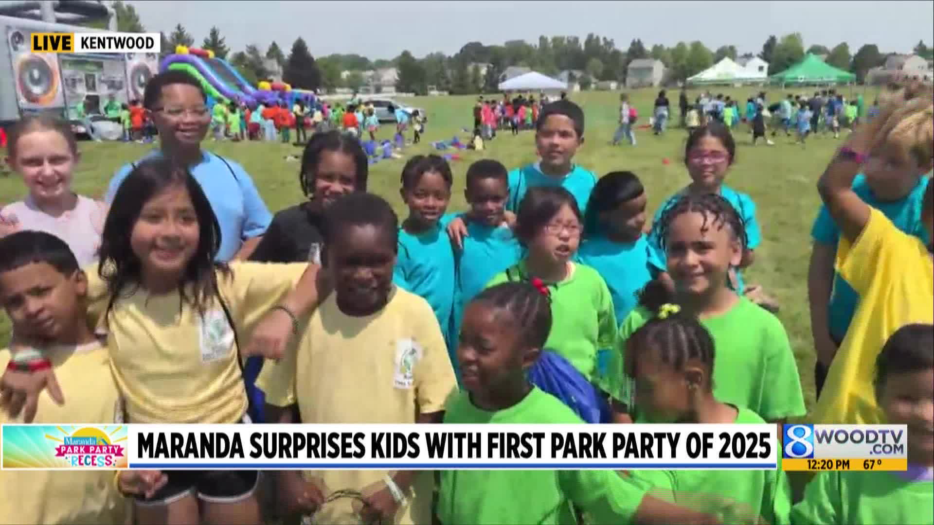 Maranda surprises students in Kentwood with a Park Party – WOODTV.com