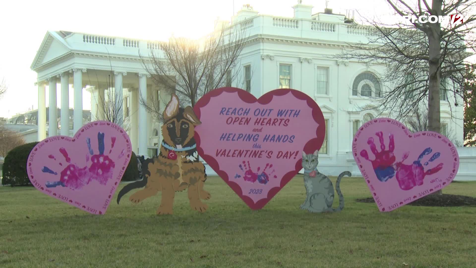 VIDEO NOW: Valentine’s Day decorations adorn the White House lawn ...