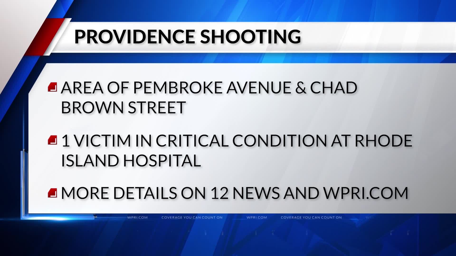 12 NEWS NOW: 1 in critical condition after Providence shooting – WPRI.com