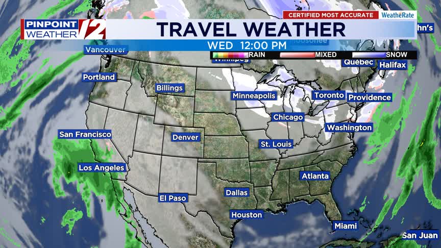 WPRI 12 Travel Weather Forecast for 12/30/25: A look at New Year’s Week ...