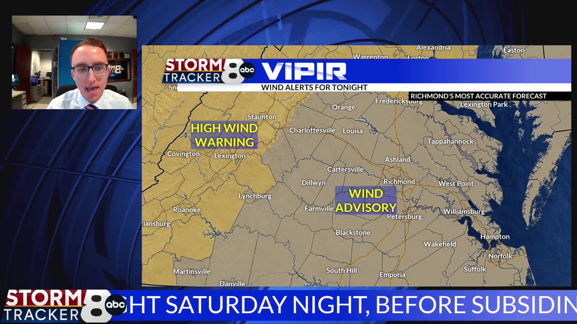 Saturday Digital Weather Update 5:40PM – WRIC ABC 8News
