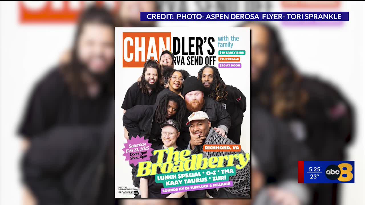 Richmond-area rapper Chandler performing at The Broadberry – WRIC ABC 8News