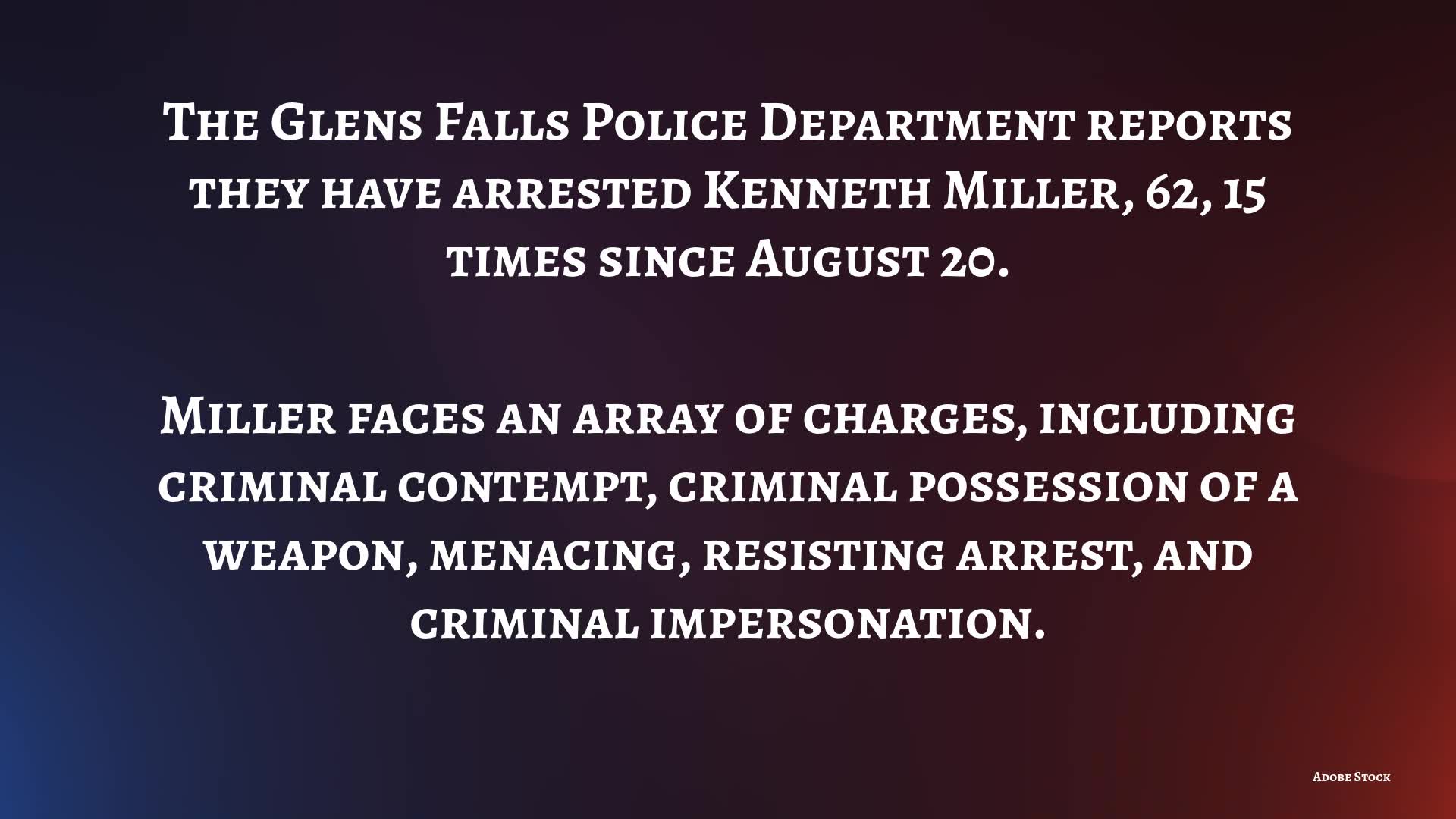 Glens Falls man arrested 15 times since August 20 – NEWS10 ABC