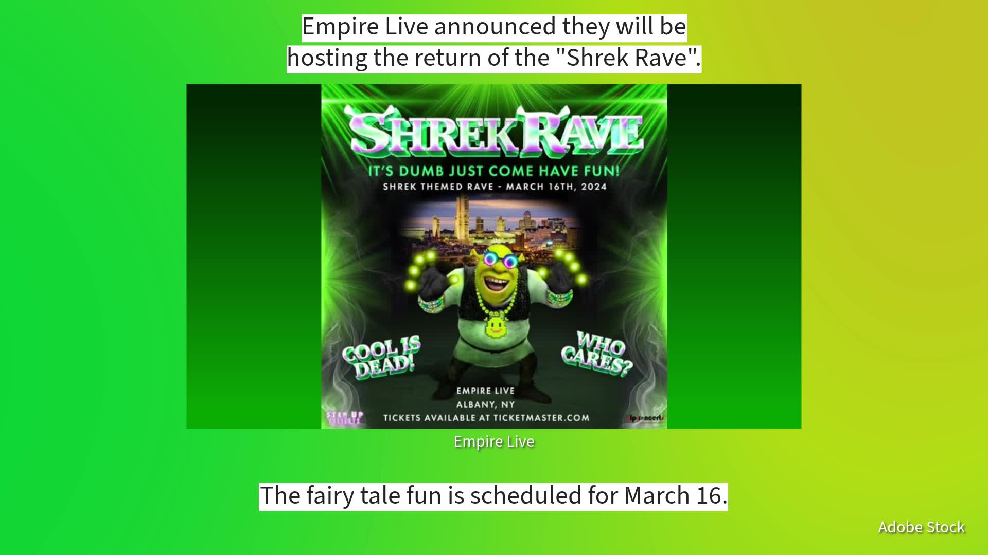 Shrek Rave returns to Empire Live – NEWS10 ABC