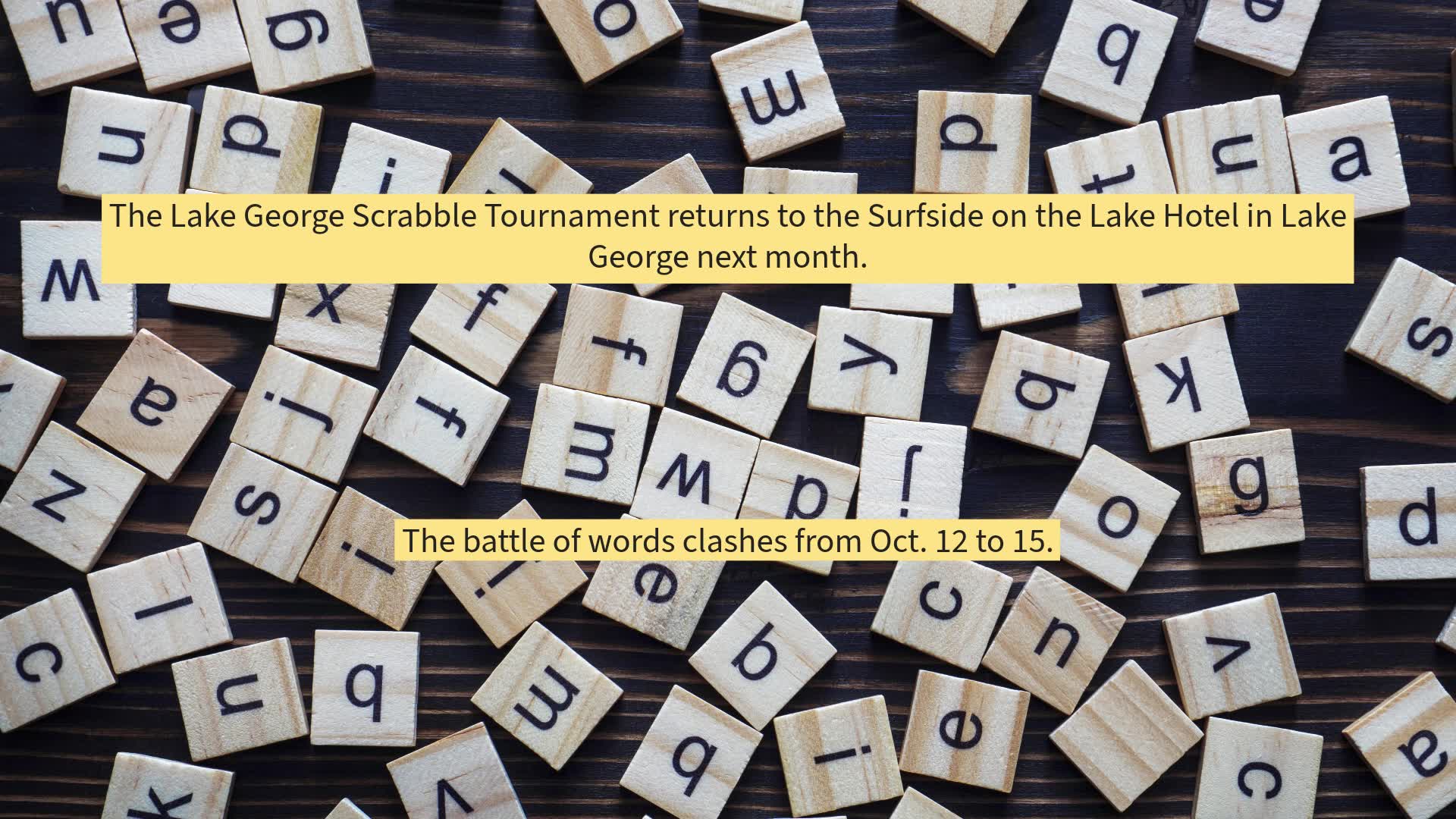 Competitive Scrabble in Lake George this October – NEWS10 ABC