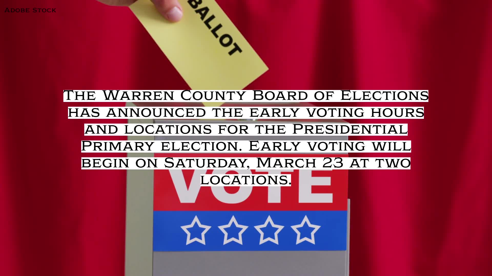 Warren County early voting hours and locations – NEWS10 ABC