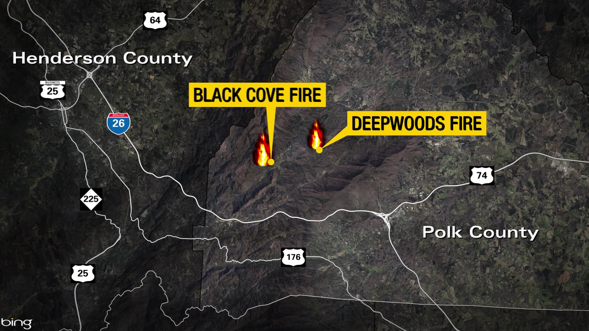 2 wildfires burning in Polk Co., 250 acres burned – WSPA 7NEWS