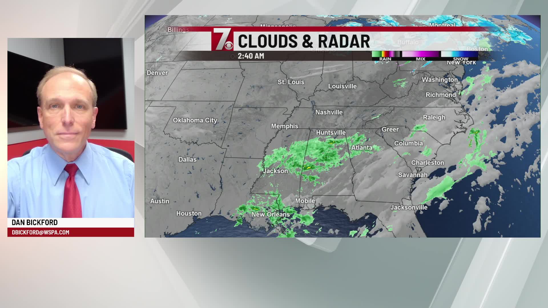 Thursday AM winter storm forecast update from Dan Bickford – WSPA 7NEWS