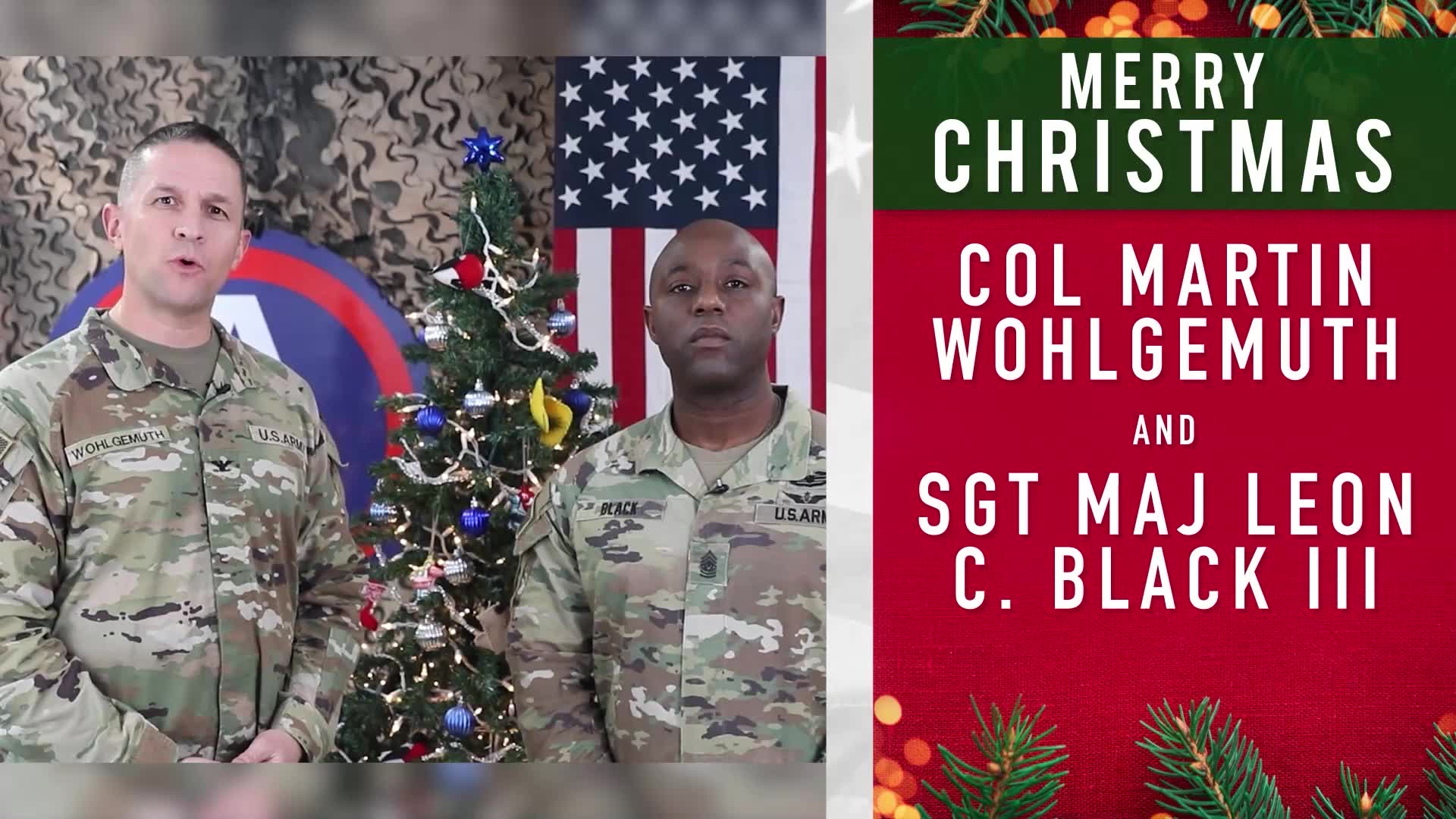 Military Greetings from Sgt. Major Leon Black III and Col. Martin ...