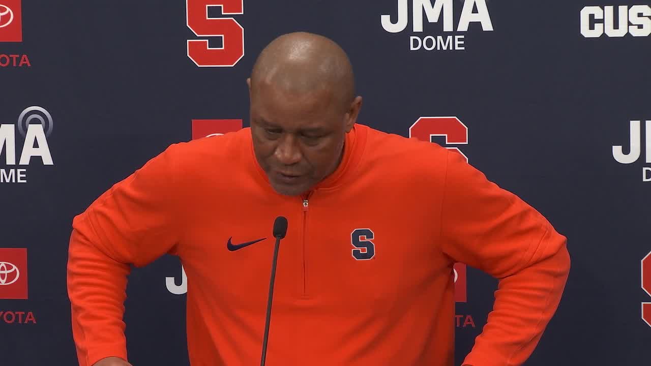 2/13 – SU head coach Adrian Autry addresses the media following win ...