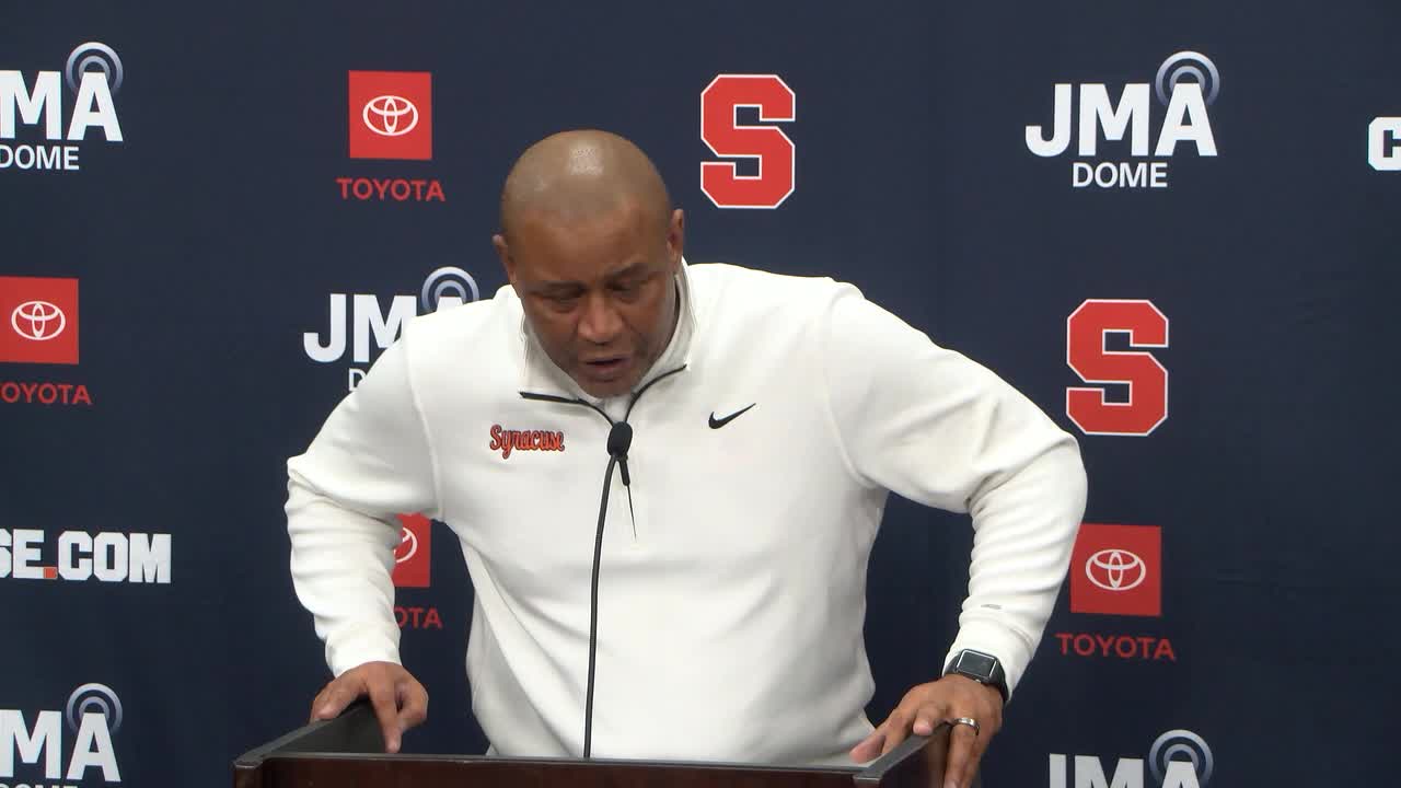 1/18 – SU head coach Adrian Autry addresses the media following win ...