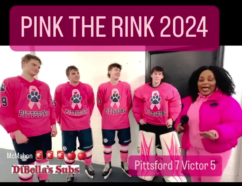Primetime 585: Pink the Rink, Pittsford vs Victor hockey – RochesterFirst