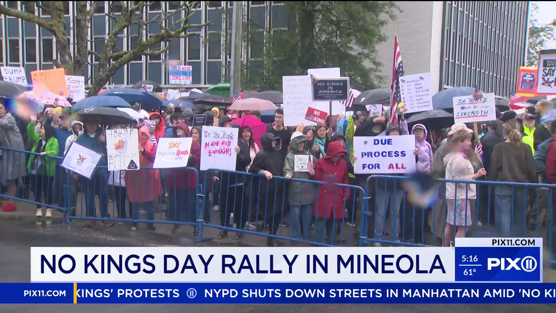 Protesters march through Mineola for ‘No Kings’ rally – PIX11