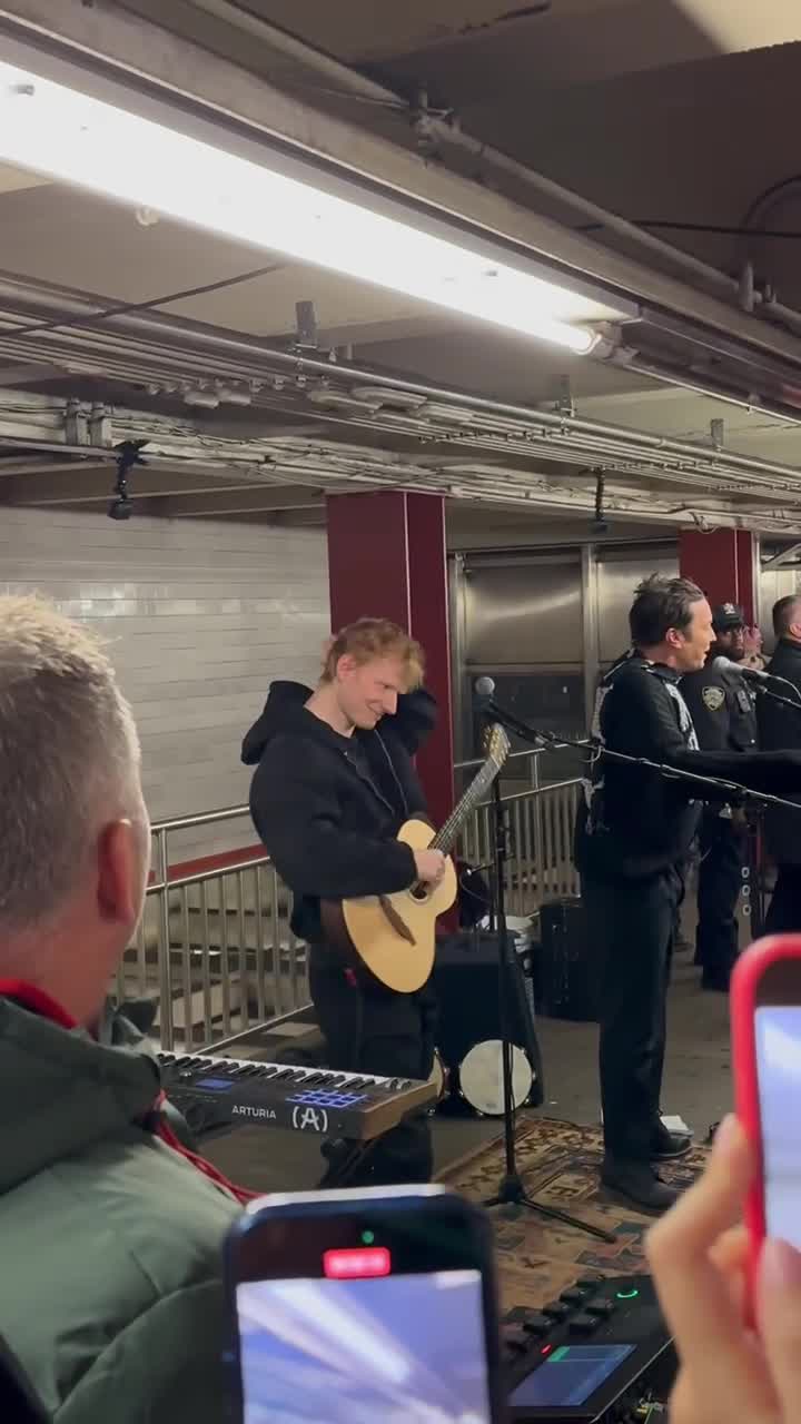 WATCH: Ed Sheeran hosts surprise performance in NYC subway alongside ...