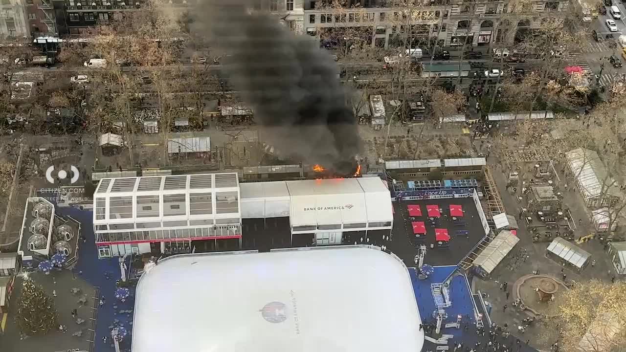Fire breaks out near Bryant Park ice skating rink in Midtown – PIX11