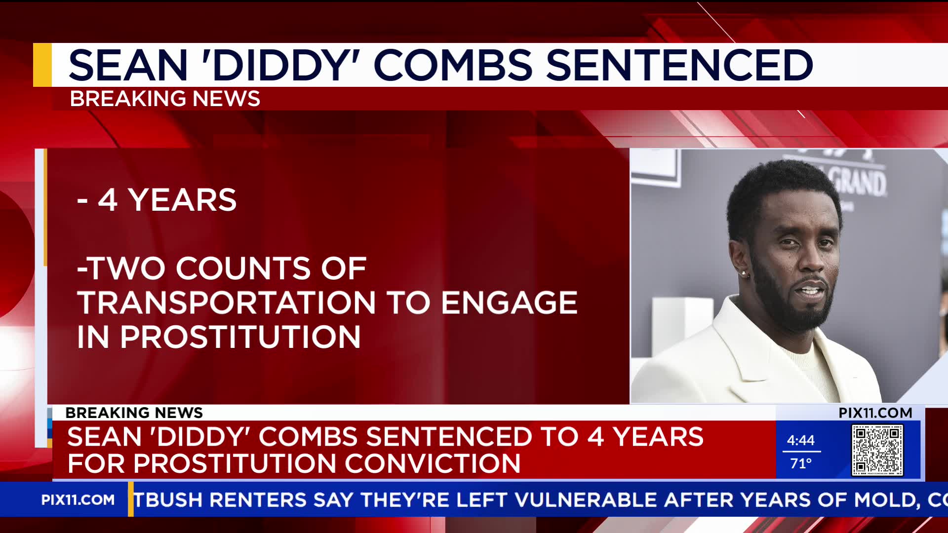 Sean ‘Diddy’ Combs sentenced to four years in prison – PIX11